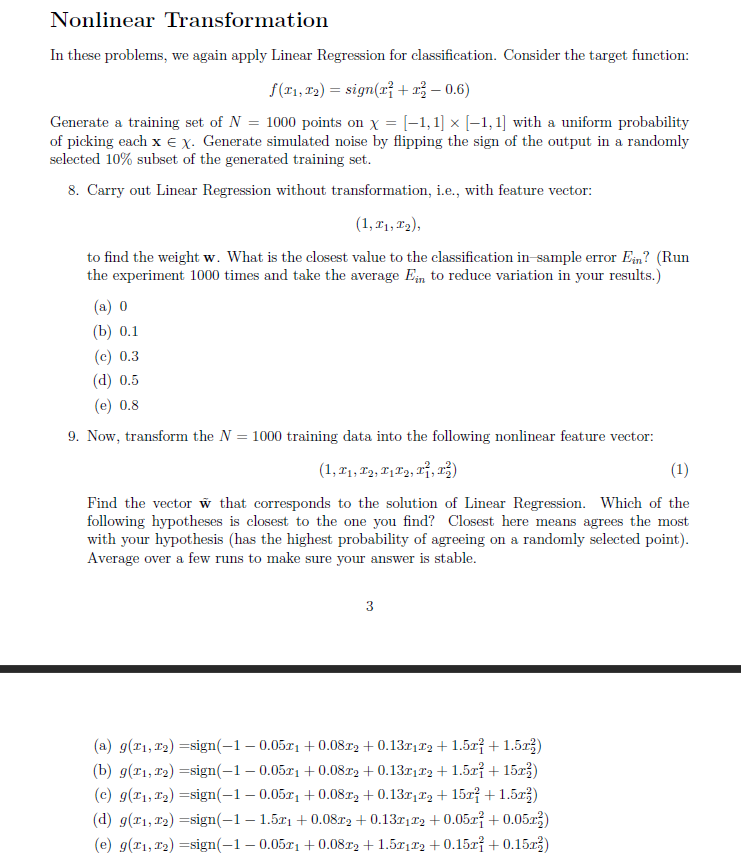 Nonlinear Transformation In these problems, we again | Chegg.com