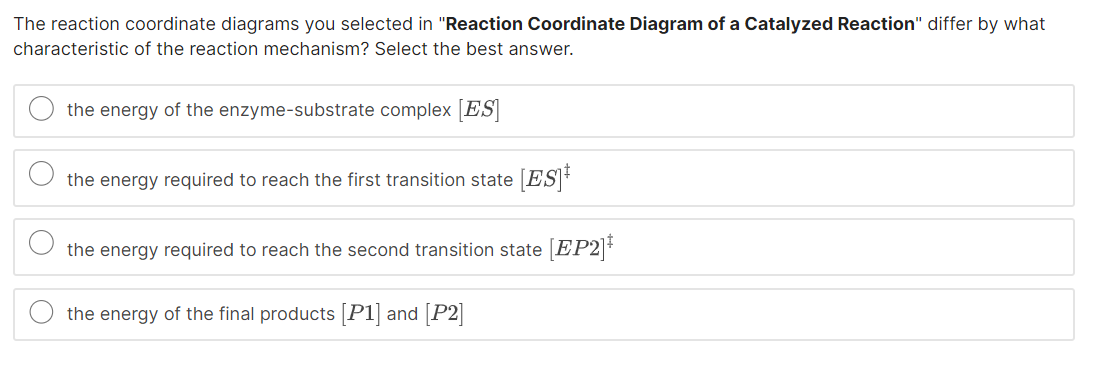 Solved Reaction Coordinate Diagrams In her feedback, Eva | Chegg.com