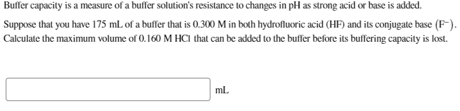 Solved Buffer capacity is a measure of a buffer solution's | Chegg.com