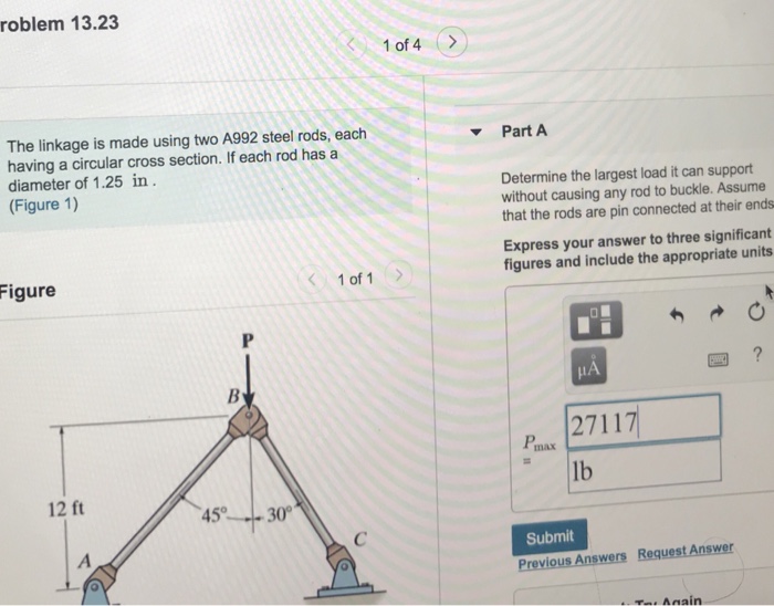 Solved roblem 13.23 1 of4> The linkage is made using two | Chegg.com