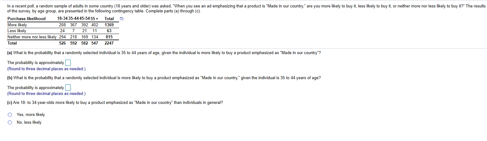 Solved In a recent poll, a random sample of adults in some | Chegg.com