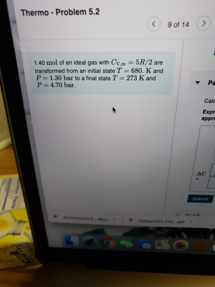 Solved p-chem problem. please solve and explain how to solve | Chegg.com