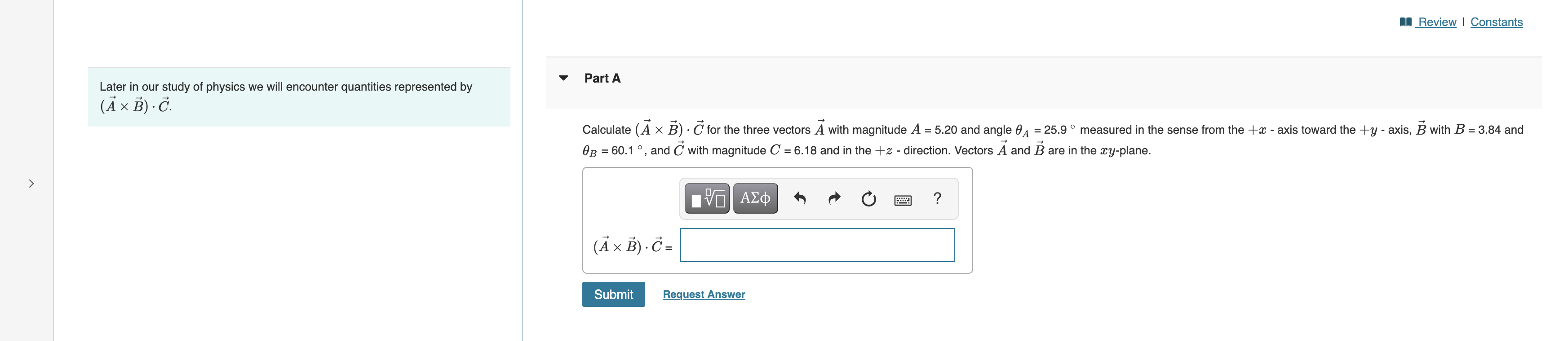 Solved Review | Constants Part A Later in our study of | Chegg.com
