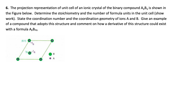 Solved 6. The projection representation of unit cell of an | Chegg.com