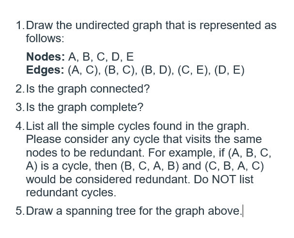 Solved 1. Draw the undirected graph that is represented as | Chegg.com