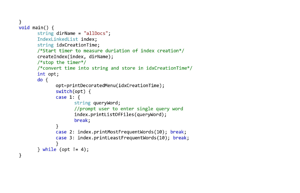 Solved C++ Programming Document Indexing Please make it | Chegg.com