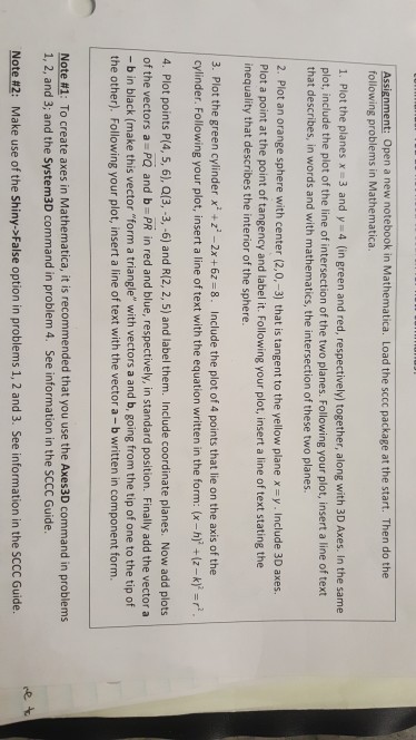 Solved Assignment: Open a new notebook in Mathematica. | Chegg.com
