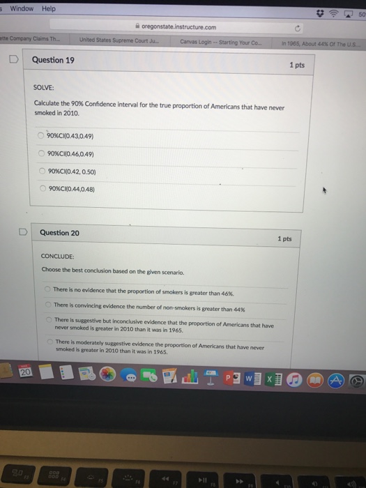 Solved arks Window Help oregonstate instructure.com In 1965, | Chegg.com