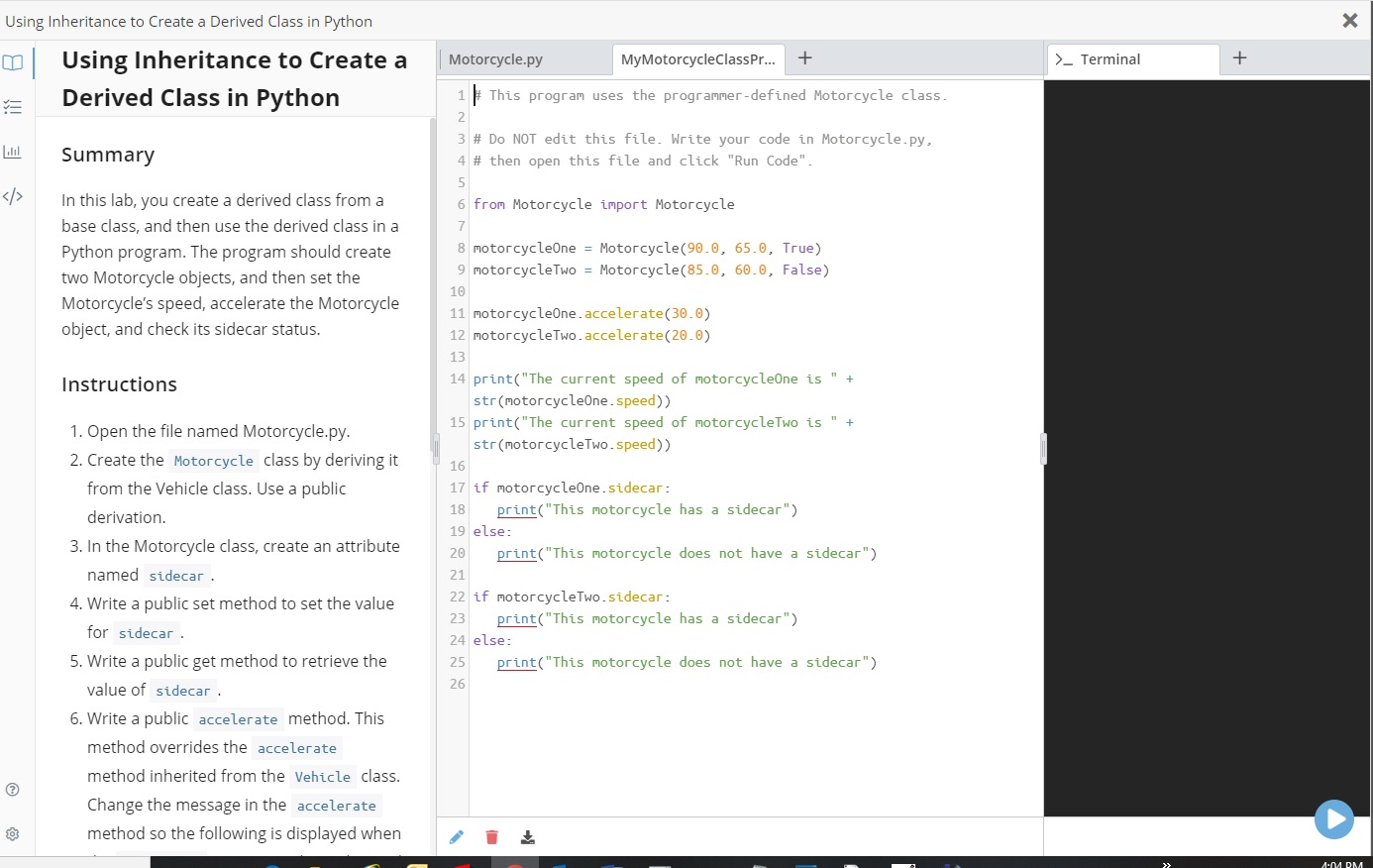 In Python using mindtap: must create code in the | Chegg.com