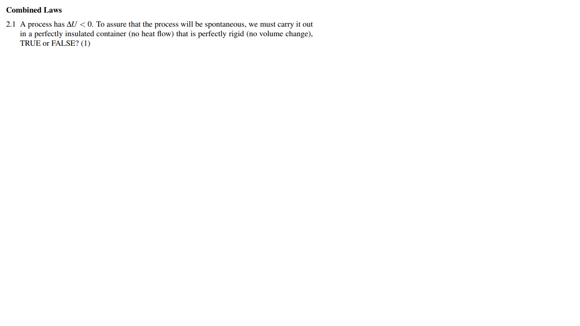 Solved Combined Laws 2.1 A process has AU