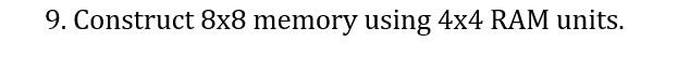 Solved 9. Construct 8×8 memory using 4×4 RAM units. | Chegg.com