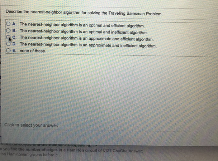 Solved Describe the nearest-neighbor algorithm for solving | Chegg.com