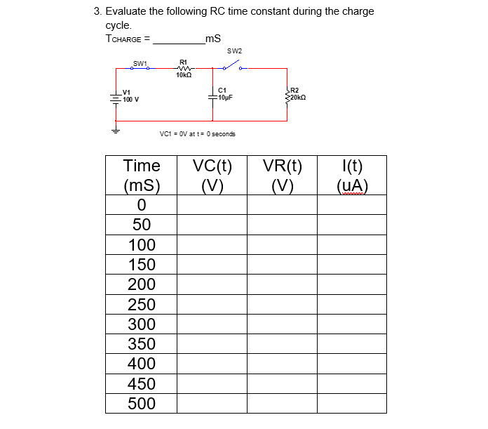 Solved Evaluate the following RC ﻿time constant during the | Chegg.com