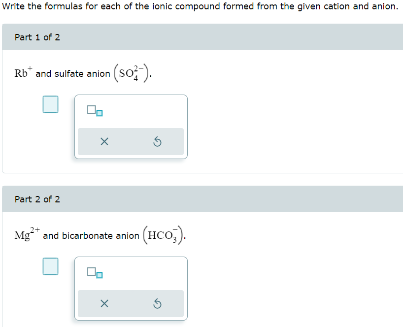 Solved Write the formulas for each of the ionic compound | Chegg.com