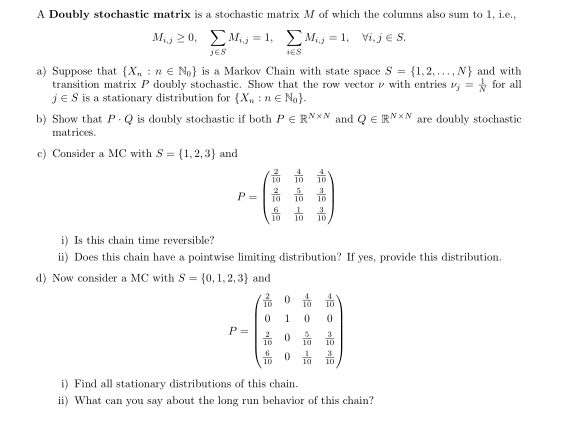 A Doubly Stochastic Matrix Is A Stochastic Matrix M 0868