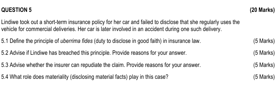 Solved QUESTION 5(20 ﻿Marks)Lindiwe took out a short-term | Chegg.com