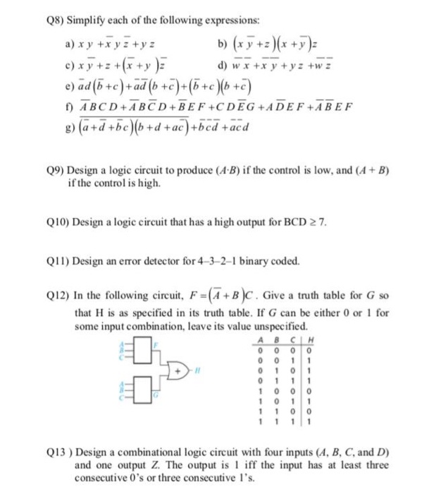 Solved Q8) Simplify each of the following expressions: a) x | Chegg.com