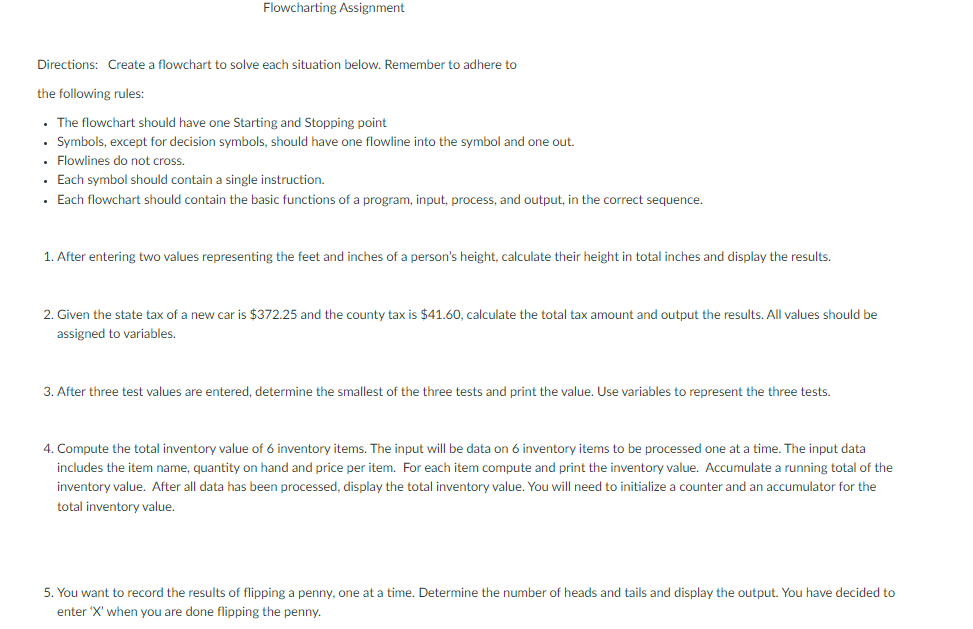 Solved Directions: Create a flowchart to solve each | Chegg.com