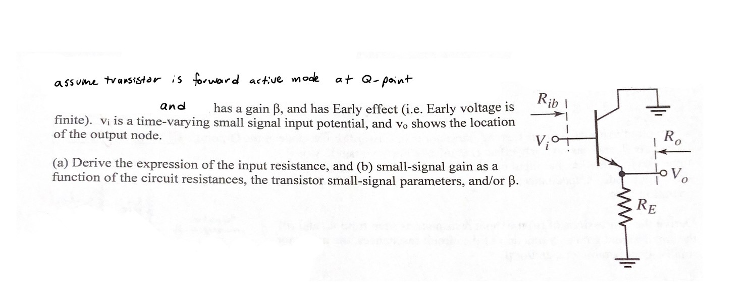 Solved assume transistor is forward active mode at Q-point | Chegg.com
