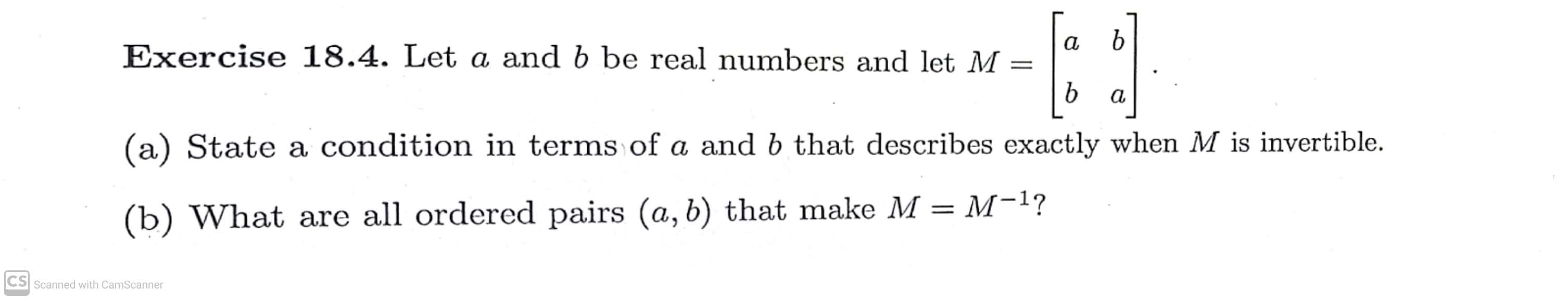Solved Exercise 18.4. Let a and b be real numbers and let | Chegg.com