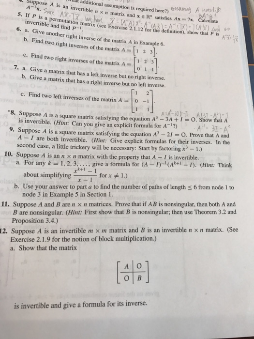 Solved Suppose A is an invertible n times n matrix and x | Chegg.com