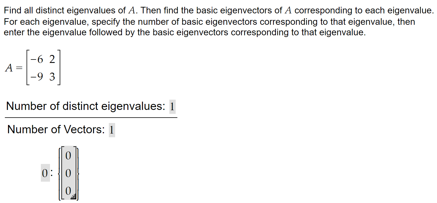 Solved Find all distinct eigenvalues of A. Then find the | Chegg.com