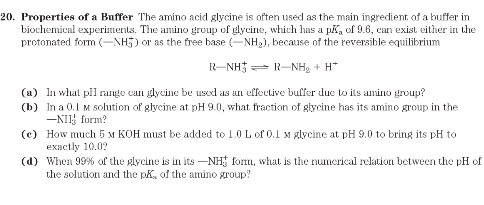 Solved Properties of a Buffer The amino acid glycine is | Chegg.com