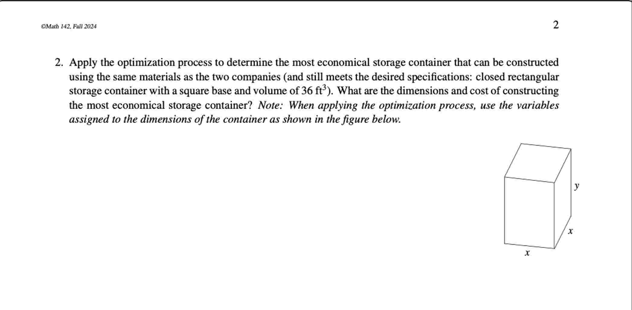 Solved 2. ﻿Apply the optimization process to determine the | Chegg.com