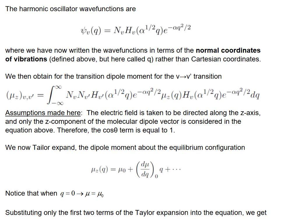 The harmonic oscillator wavefunctions are Vu(q) = | Chegg.com