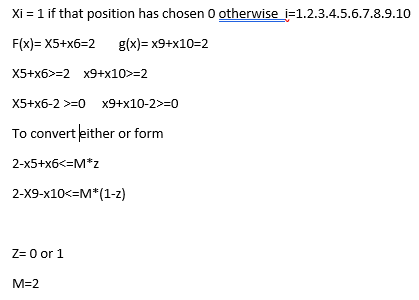 Mathematical model, integer programing, Optimization | Chegg.com