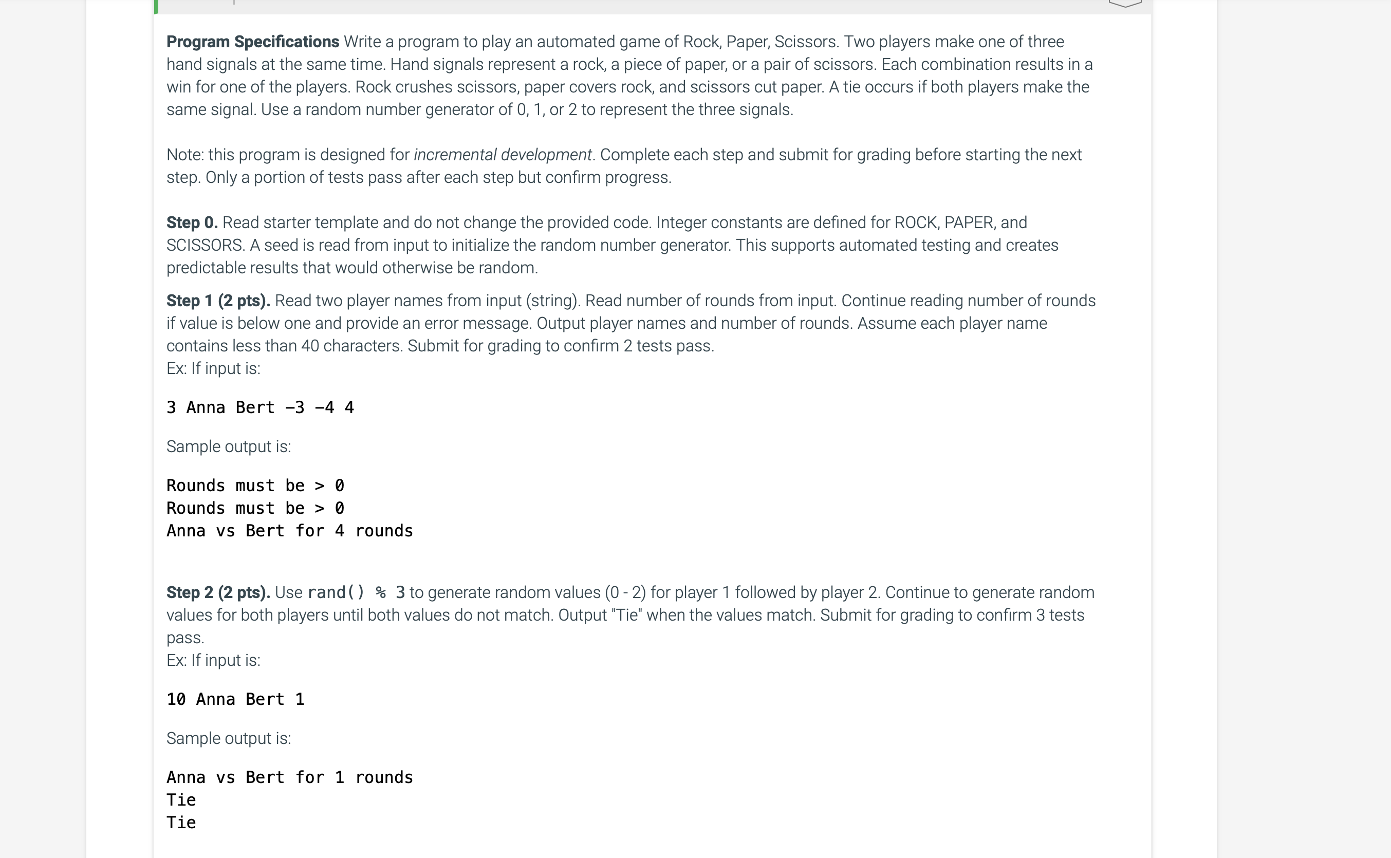 Solved Step 3 (3 pts). Identify winner for this round and | Chegg.com