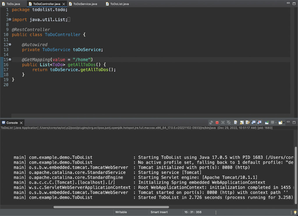 Solved todolist [boot] ∨#src/main/java H H com.example.demo | Chegg.com
