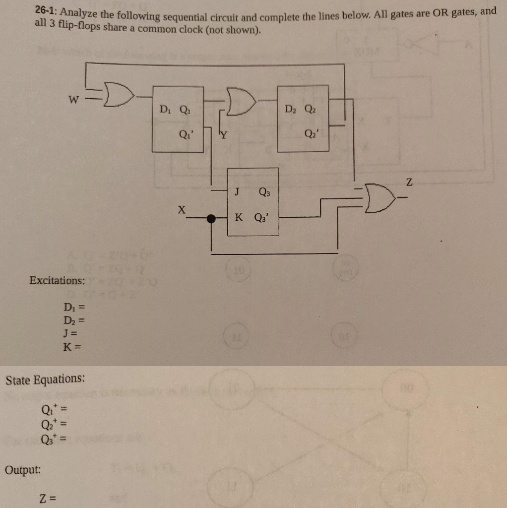 Solved 26- 1: Analyze the following sequential circuit and | Chegg.com