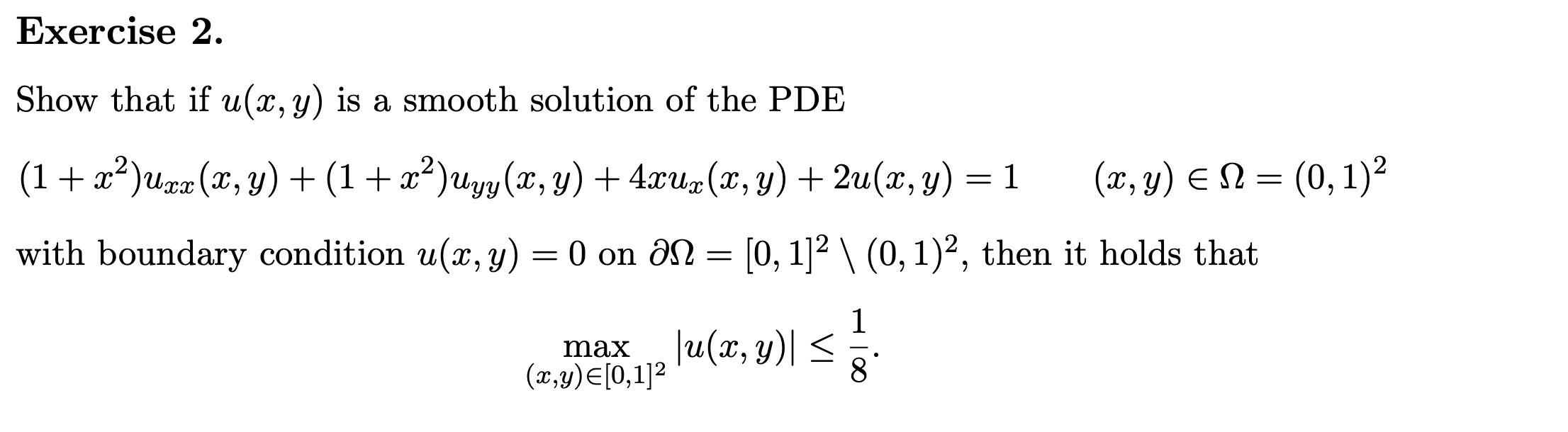 Solved Show that if u(x,y) is a smooth solution of the PDE | Chegg.com
