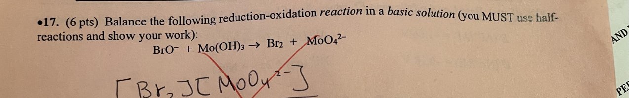 Solved -17. (6 pts) Balance the following | Chegg.com