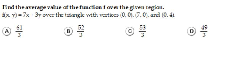 Solved Find the average value of the function f over the | Chegg.com