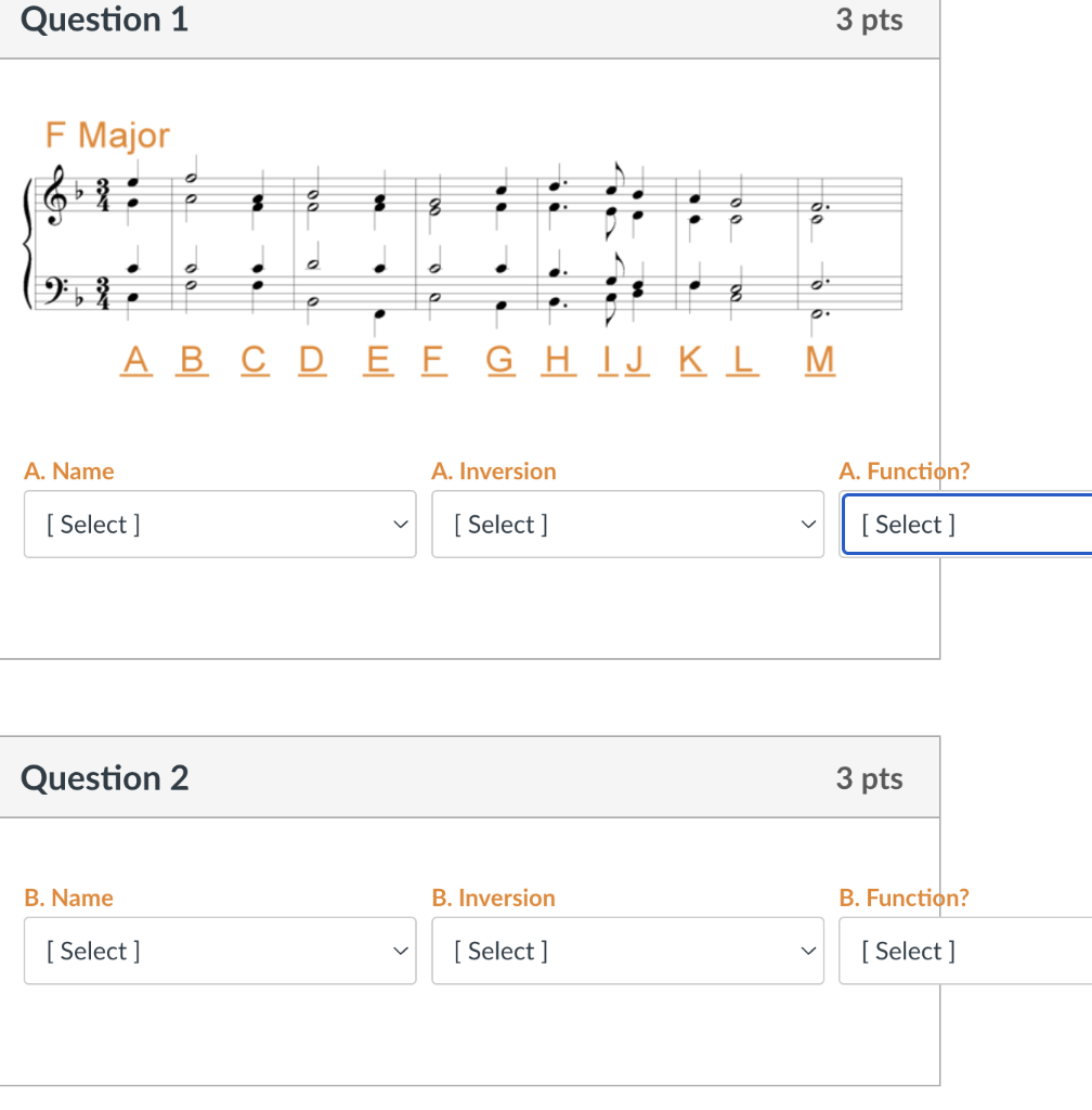 Question 1 3 pts F Major A. Name A. Inversion A. | Chegg.com Question 1 3 pts F Major A. Name A. Inversion A. | Chegg.com