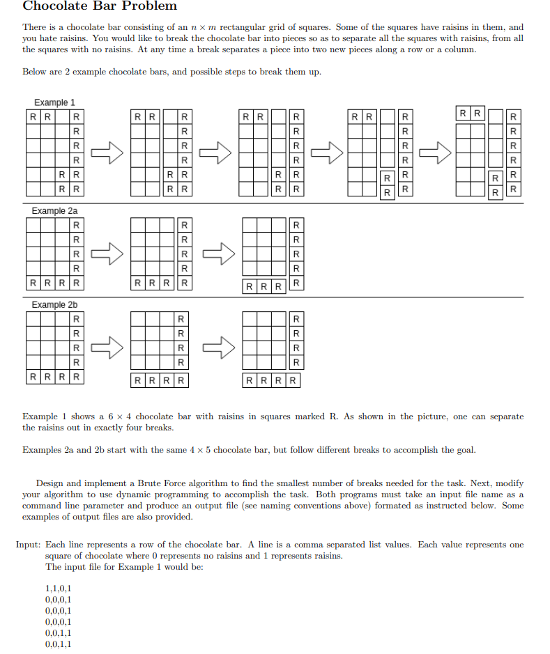 Chocolate Bar Problem There is a chocolate bar | Chegg.com