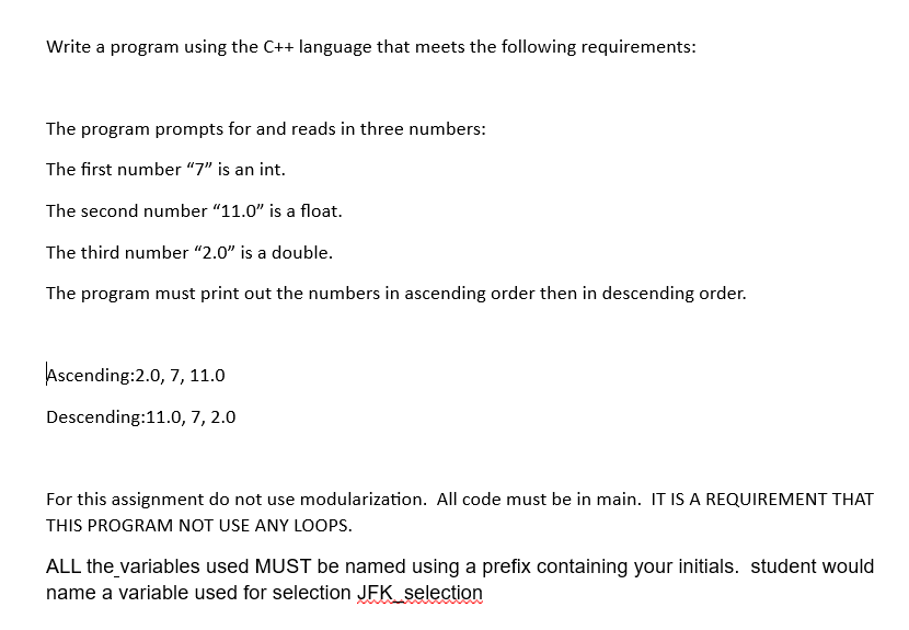 Solved Write A Program Using The C Language That Meets The