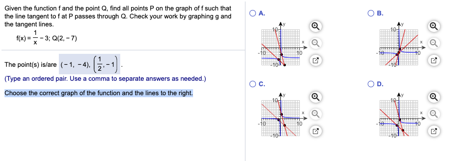 Solved Given the function f and the point Q, find all points | Chegg.com