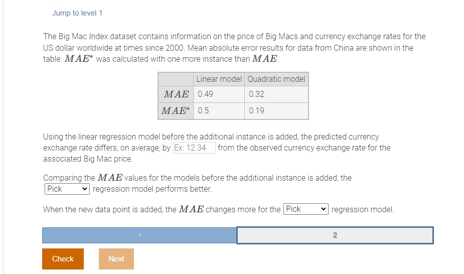 Solved Jump to level 1The Big Mac Index dataset contains | Chegg.com