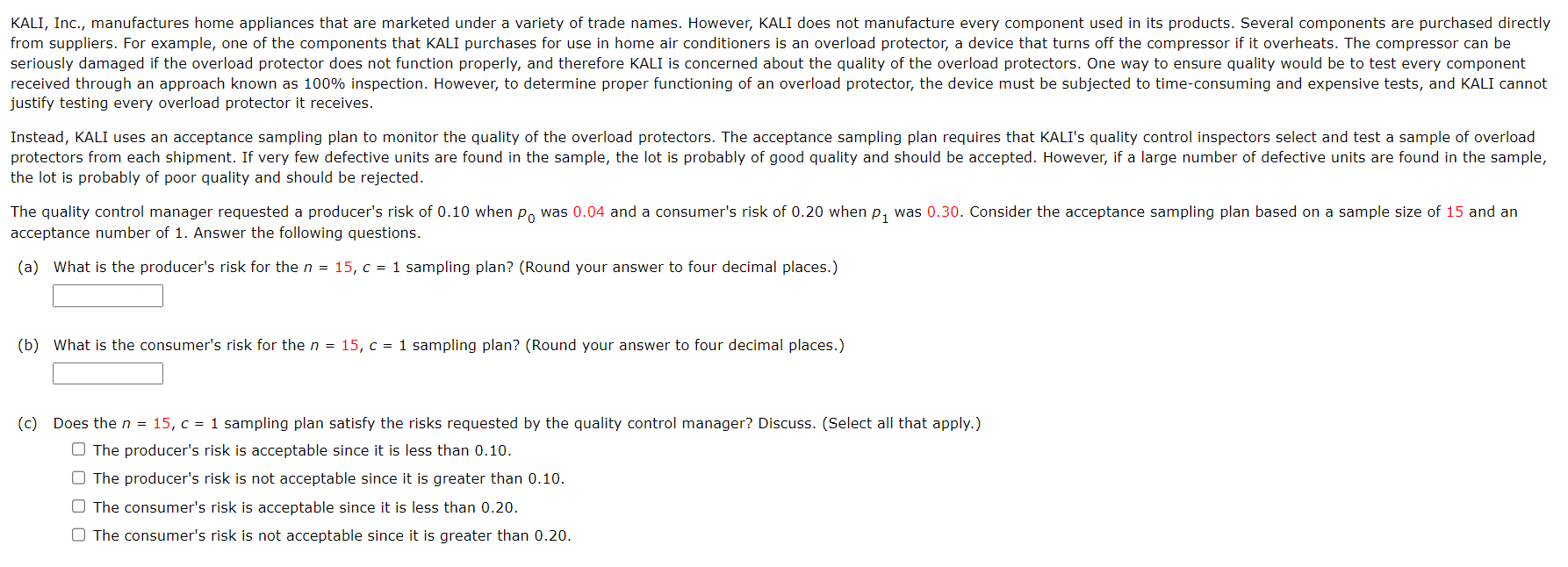 Show me the steps to solve: KALI, Inc., manufactures | Chegg.com
