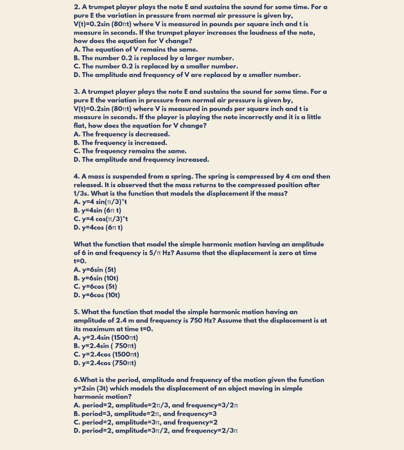 Solved Answer only number 2-6, its okay if there's no | Chegg.com