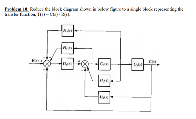 Reduce The Block Diagram System To A Single Transfer Functio