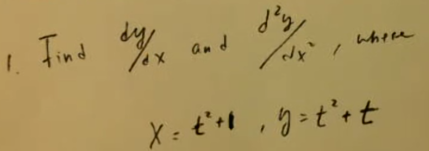 Solved dy den Where 1. Find de а and dx / dx X: ttl ,g=t+t Х | Chegg.com