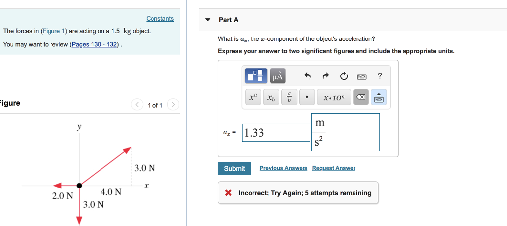Solved Constants Part A The forces in (Figure 1) are acting | Chegg.com