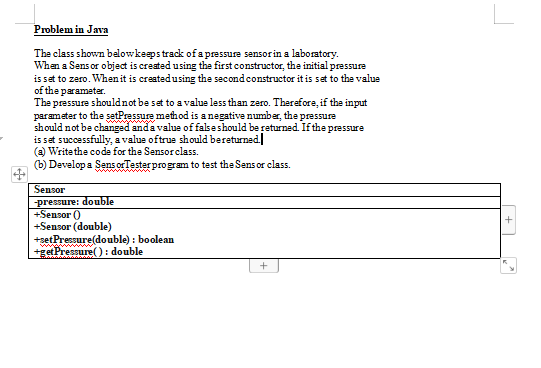 Solved Problem in Java The class shown belowkeeps track of a | Chegg.com