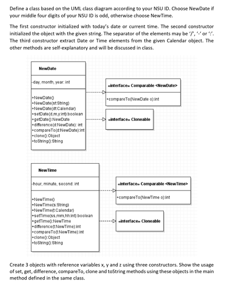 Solved Define a class based on the UML class diagram | Chegg.com