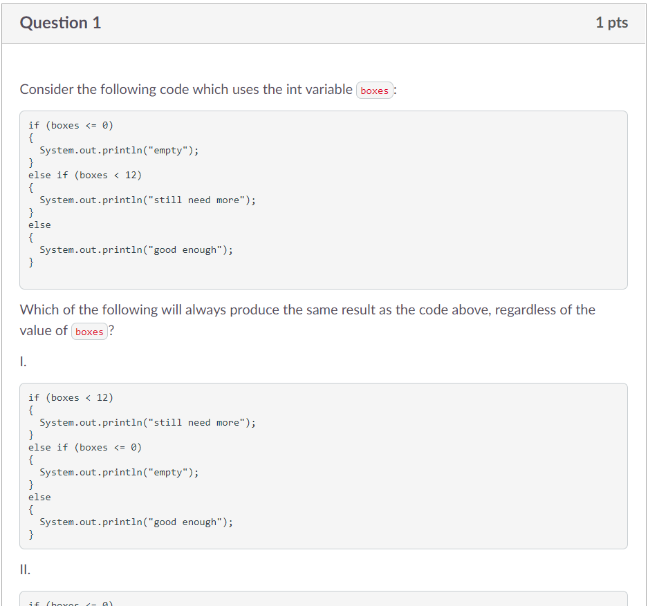 Solved Consider the following code which uses the int | Chegg.com