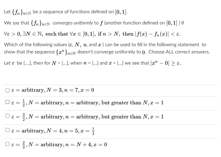 Solved Let { f n } n ∈ N be a sequence of functions defined | Chegg.com